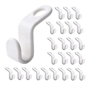 KiGesYo 48Pcs Clothes Hanger Connector Hooks, Cascading Hanger Hooks Extender Clips Connection Hooks for Heavy Duty Space Saving Outfit Hangers or Clothes Closet (White)