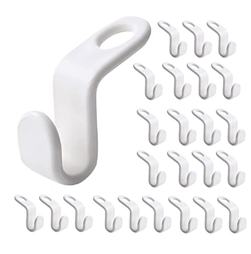 KiGesYo 48Pcs Clothes Hanger Connector Hooks, Cascading Hanger Hooks Extender Clips Connection Hooks for Heavy Duty Space Saving Outfit Hangers or Clothes Closet (White)