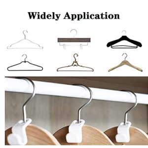 KiGesYo 48Pcs Clothes Hanger Connector Hooks, Cascading Hanger Hooks Extender Clips Connection Hooks for Heavy Duty Space Saving Outfit Hangers or Clothes Closet (White)