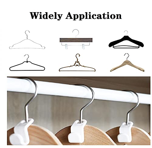 KiGesYo 48Pcs Clothes Hanger Connector Hooks, Cascading Hanger Hooks Extender Clips Connection Hooks for Heavy Duty Space Saving Outfit Hangers or Clothes Closet (White)