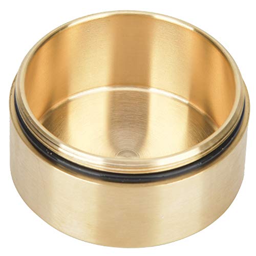 Alvinlite Jewelry Box, Round Jewelry Organizer Brass Storage Container Metal Pill Container Storage Box with Lid for Ring Necklace Earrings Gold(L)