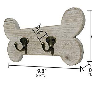 dwellington Vintage Style Dog Bone Hook Wall Mounted Coat Rack Rustic Wall Hanging Leash Holder