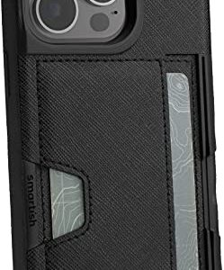 Smartish iPhone 13 Pro Wallet Case - Wallet Slayer Vol. 2 [Slim + Protective] Credit Card Holder with Kickstand - Black Tie Affair