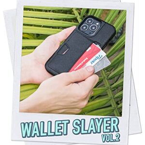 Smartish iPhone 13 Pro Wallet Case - Wallet Slayer Vol. 2 [Slim + Protective] Credit Card Holder with Kickstand - Black Tie Affair