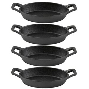 HAWOK Cast Iron Mini Oval Serving Dish 6.1 inchx 3.85 inch set of 4……