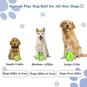 PAEYOOR Giggle Ball for Dogs,Interactive Dog Toys Wobble Wag Wiggly Giggly Active Rolling Ball Funny Sounds,Durable Safe Dog Toy Balls Birthday Gift for Large Medium Dogs,Green,5.5inch