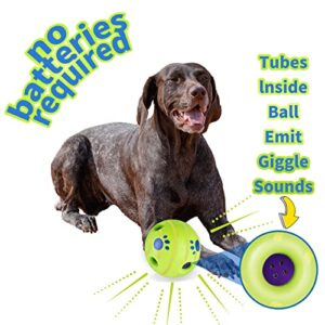 PAEYOOR Giggle Ball for Dogs,Interactive Dog Toys Wobble Wag Wiggly Giggly Active Rolling Ball Funny Sounds,Durable Safe Dog Toy Balls Birthday Gift for Large Medium Dogs,Green,5.5inch