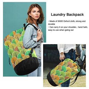 Happy Thanksgiving Tree Laundry Bag Heavy Duty Laundry Backpack with Shoulder Straps Handles Travel Laundry bag Drawstring Closure Dirty Clothes Organizer For College Dorm, Apartment, Camp Travel