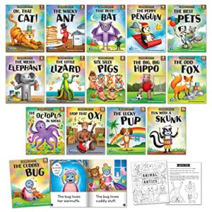 teacher created resources animal antics short vowel phonics readers 15-book set