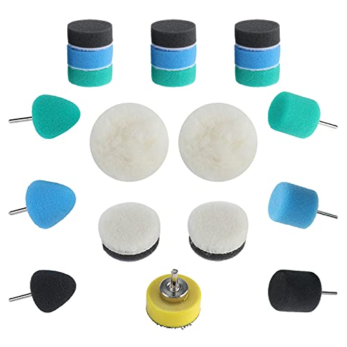 AuInLand Mini Detail Polisher Pads 1 Inch Buffing Pad Kit Car Detailing Drill Polish Pads Auto Polisher Machine Set