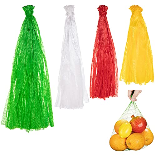 300 Pieces Reusable Mesh Bags Nylon Netting, Onion Bags Pack Seafood Boiling Bags Plastic Mesh for Storage of Fruit Vegetable Seafood Boil Bags for Crawfish Shellfish Crab Cooking Mesh Bags, 4 Sizes