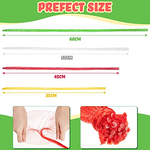 300 Pieces Reusable Mesh Bags Nylon Netting, Onion Bags Pack Seafood Boiling Bags Plastic Mesh for Storage of Fruit Vegetable Seafood Boil Bags for Crawfish Shellfish Crab Cooking Mesh Bags, 4 Sizes