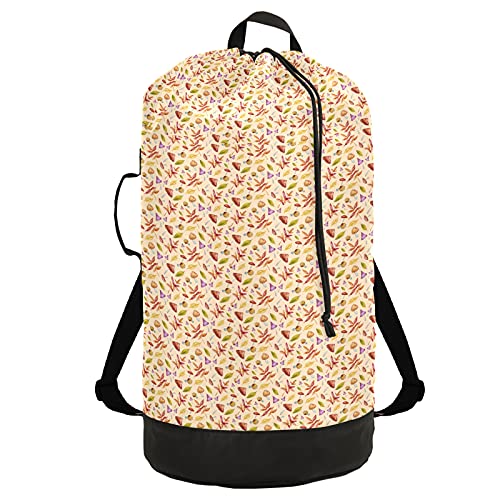 Thanksgiving Day Leaves Laundry Bag Heavy Duty Laundry Backpack with Shoulder Straps Handles Travel Laundry bag Drawstring Closure Dirty Clothes Organizer For Laundromat Dorm Travel Camp