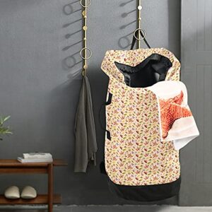 Thanksgiving Day Leaves Laundry Bag Heavy Duty Laundry Backpack with Shoulder Straps Handles Travel Laundry bag Drawstring Closure Dirty Clothes Organizer For Laundromat Dorm Travel Camp