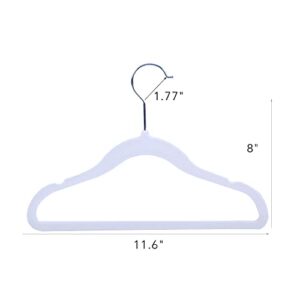 veeyidd Kids Velvet Clothes Hangers, Non Slip Baby Hangers White (11.6" Inch - 40 Pack)