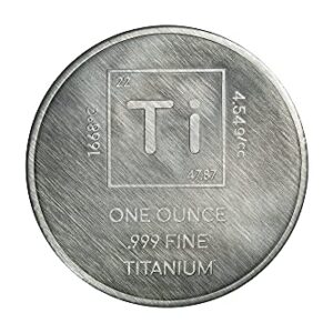 1 Troy Oz Titanium Round - .999 Pure Chemistry Element Design by Unique Metals