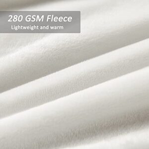 Comaza Fleece Blanket King Size White Throw Blanket - Lightweight Plush Soft & Cozy Bed Blanket Microfiber Flannel Fuzzy Blanket for Couch and Sofa (108x90 inches)