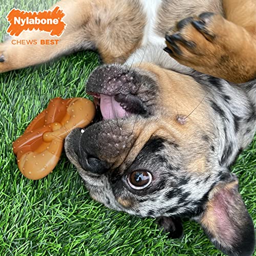 Nylabone Pretzel Dog Toy - Power Chew Dog Toy for Aggressive Chewers - Bacon & Peanut Butter Small/Regular (1 Count)