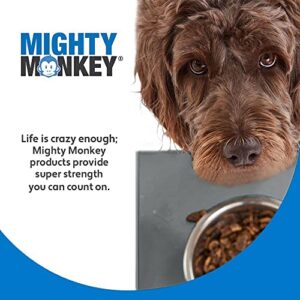 MIGHTY MONKEY Silicone Pet Feeding Mat, 22x14, Waterproof Placemat for Dog and Cat Bowls, Raised Edges, Prevent Water Spills and Food Messes on Floor, Paw Print Tray Mats, Dishwasher Safe, Gray