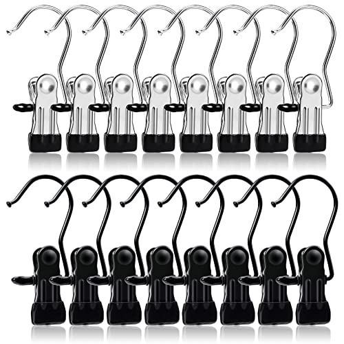 Boot Hangers, 16 Pack Hanging Clips, Heavy Duty Clothes Pins, Hanging Clips Hook, Boot Hangers for Closet, Laundry Hooks with Clip, Boot Hangers for Tall Boots, Boot Clips for Hanging, Hook Clips