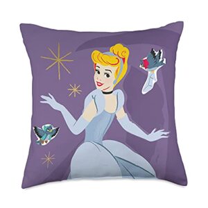 disney princess cinderella purple throw pillow, 18x18, multicolor