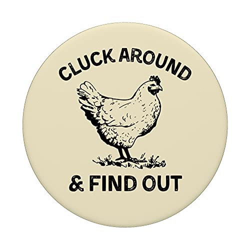 Cluck Around And Find Out Funny Chicken Adult Humor PopSockets Swappable PopGrip