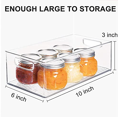 YYDSHEN Fridge Storage Clear Stackable Pantry Bin for Refrigerator, Freezer, Kitchen Cabinet-Free BPA, Plastic Food Organizers Containers, large, yellow