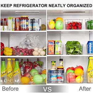 YYDSHEN Fridge Storage Clear Stackable Pantry Bin for Refrigerator, Freezer, Kitchen Cabinet-Free BPA, Plastic Food Organizers Containers, large, yellow