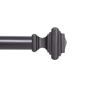 interior living 66-120 in. adjustable soft square end curtain rod, 1 in. diameter, black