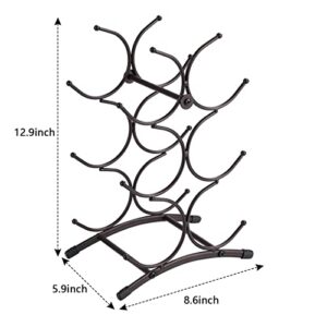 SCDGRW Wine Racks Countertop, 6 Bottles Freestanding Metal Wine Rack Black, Metal Wine Storage Stand, Small Wine Rack, Tabletop Wine Holder Wine Storage Rack for Pantry, Bar, Cabinet