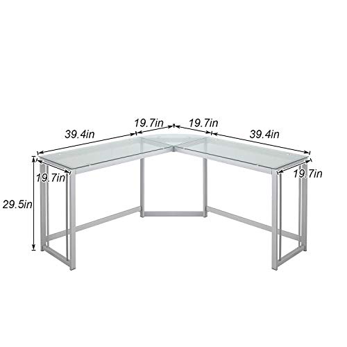 sogesfurniture Computer Glass Desk Large Offic Desk Computer Table Desk Writing Desk, BHUS-UT-096