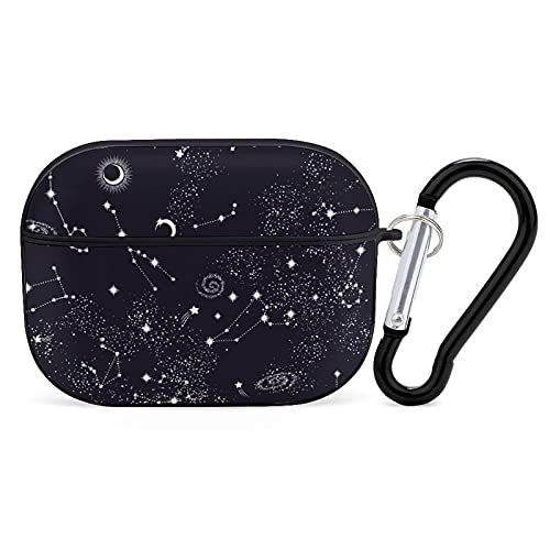 YouTary Stars Moon Planet Space Galaxy Universe Pattern Airpods pro 3 CaseCover with Keychain, Apple AirPod Cover Shockproof Protective Wireless Charging Headset Accessories