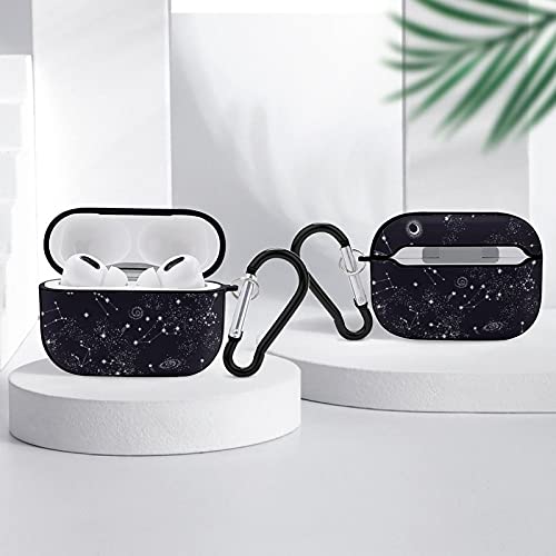 YouTary Stars Moon Planet Space Galaxy Universe Pattern Airpods pro 3 CaseCover with Keychain, Apple AirPod Cover Shockproof Protective Wireless Charging Headset Accessories