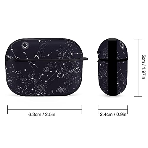 YouTary Stars Moon Planet Space Galaxy Universe Pattern Airpods pro 3 CaseCover with Keychain, Apple AirPod Cover Shockproof Protective Wireless Charging Headset Accessories