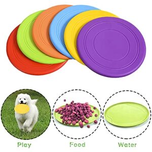 Bvrbaory 6 Pack Dog Flying Disc,Dogs Training Interactive Toys,Puppy Flyer Toy Dog Flyer,Lightweight Soft Floating Saucer for Small Medium Dog Outdoor Sport,Safe on Teeth