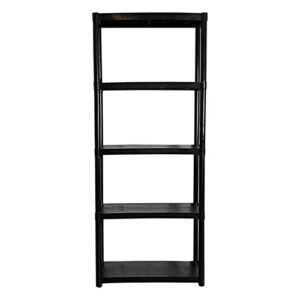 juggernaut storage 30"w x 14"d x 70"h 4-shelf resin shelving unit, 600 lb capacity black