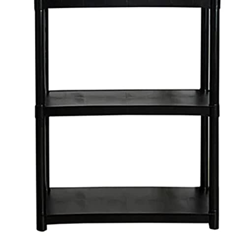 Juggernaut Storage 30"W x 14"D x 70"H 4-Shelf Resin Shelving Unit, 600 lb Capacity Black