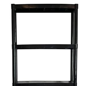 Juggernaut Storage 30"W x 14"D x 70"H 4-Shelf Resin Shelving Unit, 600 lb Capacity Black