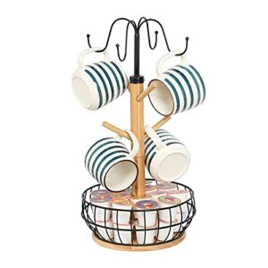 lumamu 8-coffee mug holder tree, home storage mug hooks,cup holder organizer, cup rack for countertop