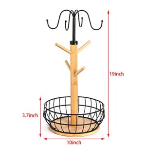 LUMAMU 8-Coffee Mug Holder Tree, Home Storage Mug Hooks,Cup Holder Organizer, Cup Rack for Countertop