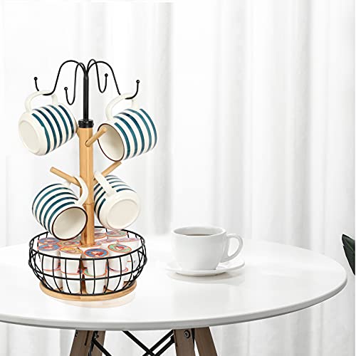 LUMAMU 8-Coffee Mug Holder Tree, Home Storage Mug Hooks,Cup Holder Organizer, Cup Rack for Countertop