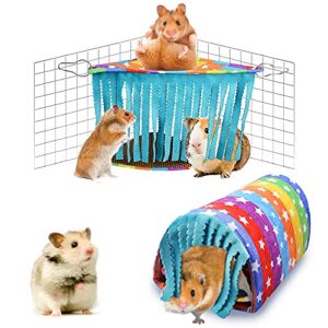 pet small animal tunnel,homeya guinea pig hideout hammock play tube toys hideaway bedding house for hamster,chinchillas,hedgehogs,rats,sugar glider cage accessories birthday gift