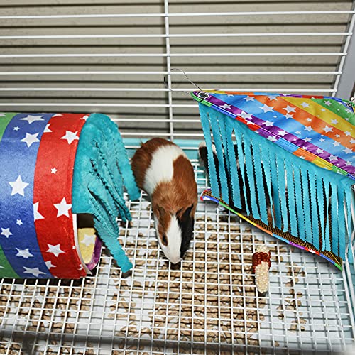 Pet Small Animal Tunnel,HOMEYA Guinea Pig Hideout Hammock Play Tube Toys Hideaway Bedding House for Hamster,Chinchillas,Hedgehogs,Rats,Sugar Glider Cage Accessories Birthday Gift