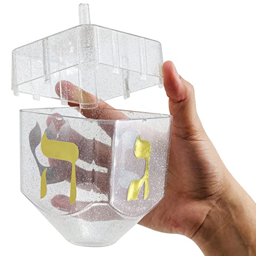 Jumbo Hanukkah Fillable Dreidel, Stands Straight on Table, Can Be Filled with Hanukkah Gelt Or Hanukkah Chocolate (Single)