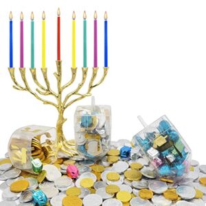 Jumbo Hanukkah Fillable Dreidel, Stands Straight on Table, Can Be Filled with Hanukkah Gelt Or Hanukkah Chocolate (Single)