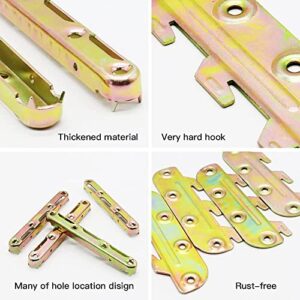 ZBRO 4 Set Bed Rail Brackets-Bed Frame Hardware for Wood Bed Frame Headboards Footboards - 5inch (Screws Included)