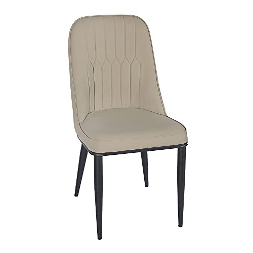 GIA Nifty Armless Upholstered Side Dining Chair with Vegan Leather, Light Gray,Qty of 1