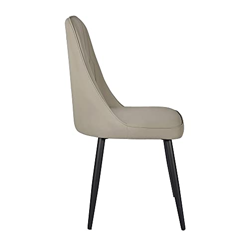 GIA Nifty Armless Upholstered Side Dining Chair with Vegan Leather, Light Gray,Qty of 1