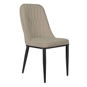 GIA Nifty Armless Upholstered Side Dining Chair with Vegan Leather, Light Gray,Qty of 1