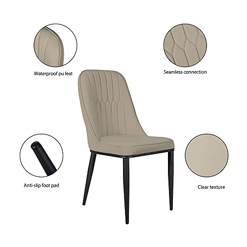 GIA Nifty Armless Upholstered Side Dining Chair with Vegan Leather, Light Gray,Qty of 1